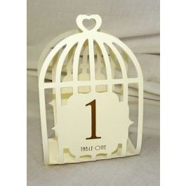 Table Numbers 1-15 Lazer Bird Cage Ivory