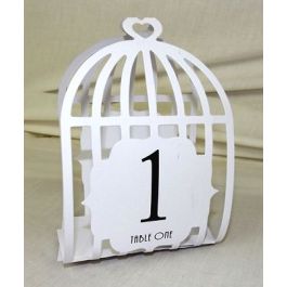 Table Numbers 1-15 Lazer Bird Cage White