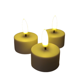 Set of 6 LED Tealights - White (3.8cm x 4.5cm height)