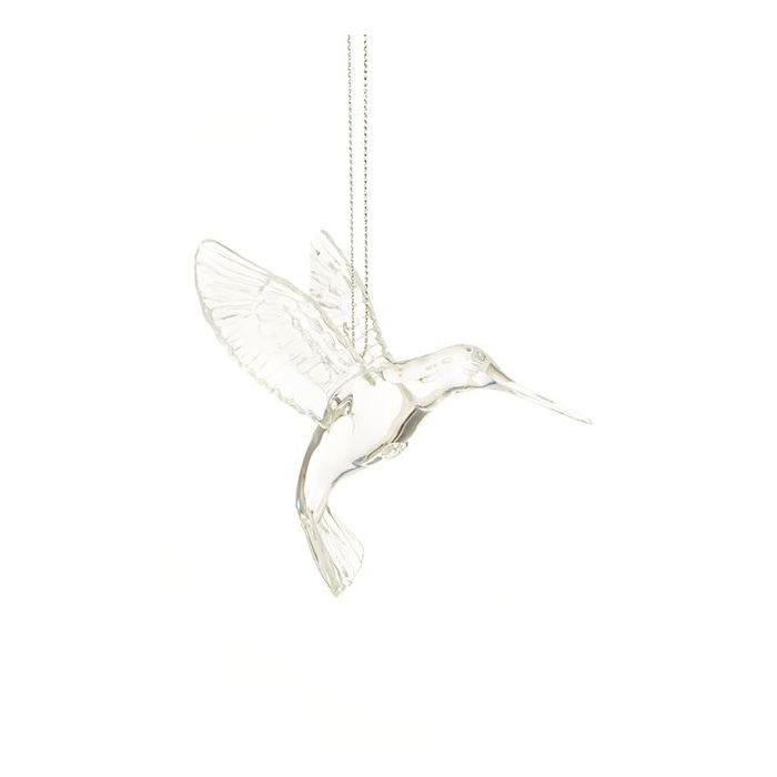 Clear Hummingbird Ornament 10cm