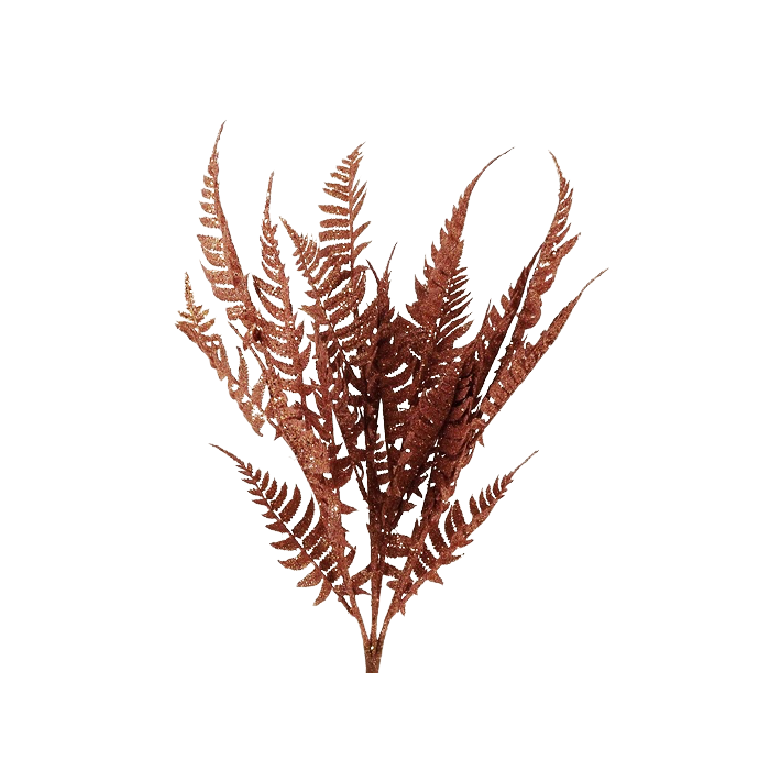 Glittered Fern Bush 60cm Rose Gold