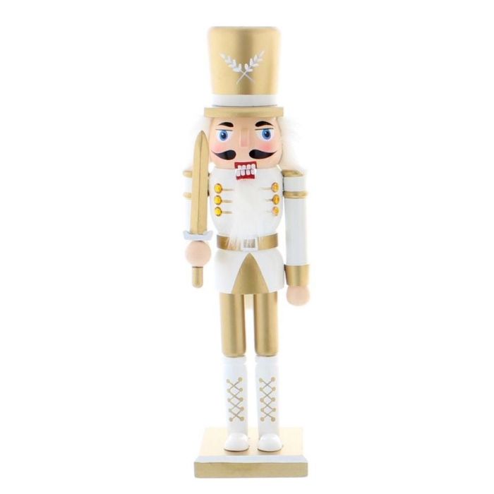 30cm Gold/White Nutcracker W/Sword