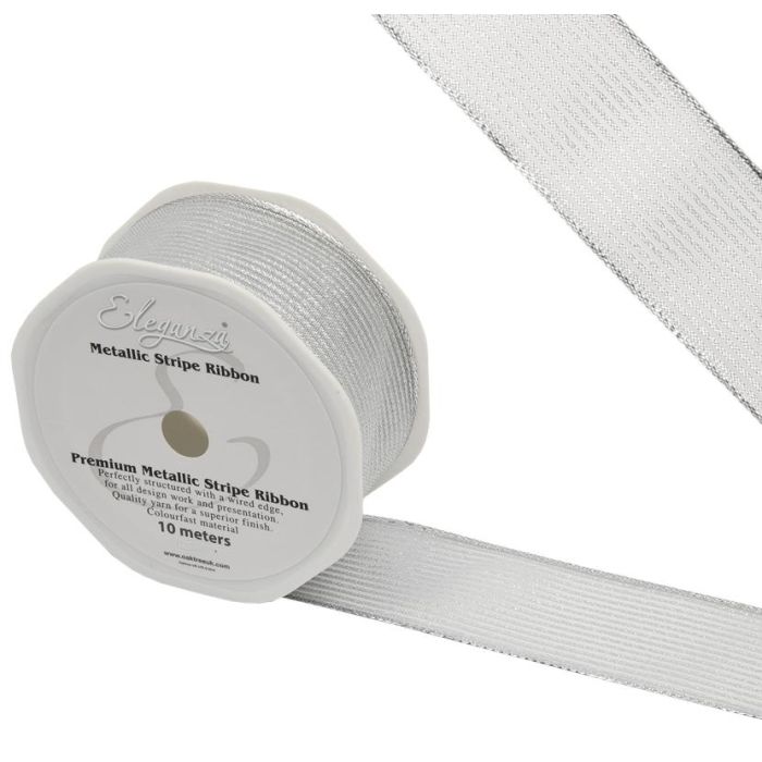 Finesse Metallic Stripe 38mm x 10m Silver